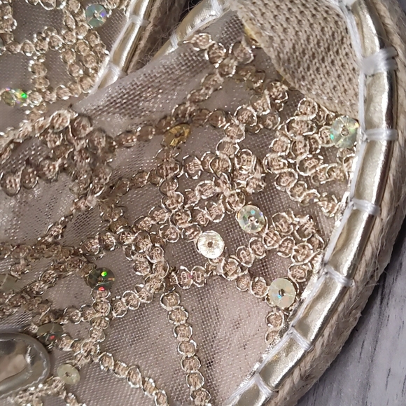 Qi Dian | Shoes | Gold Sequin Accent Espadrilles | Poshmark